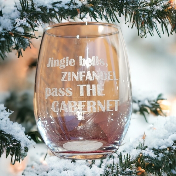 Mainstays | Holiday | Jingle Bells Zinfandel Wine Glass | Poshmark